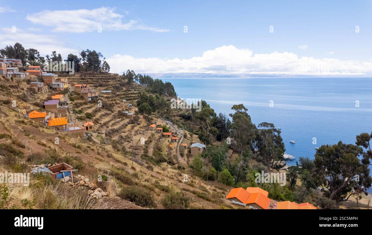 Sun island in Titikaka lake Bolivia Stock Photo - Alamy