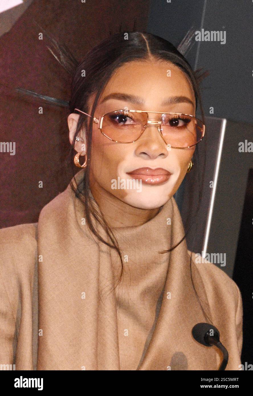 New York, NY, USA. 5th Feb, 2025. Winnie Harlow lights The Empire State ...