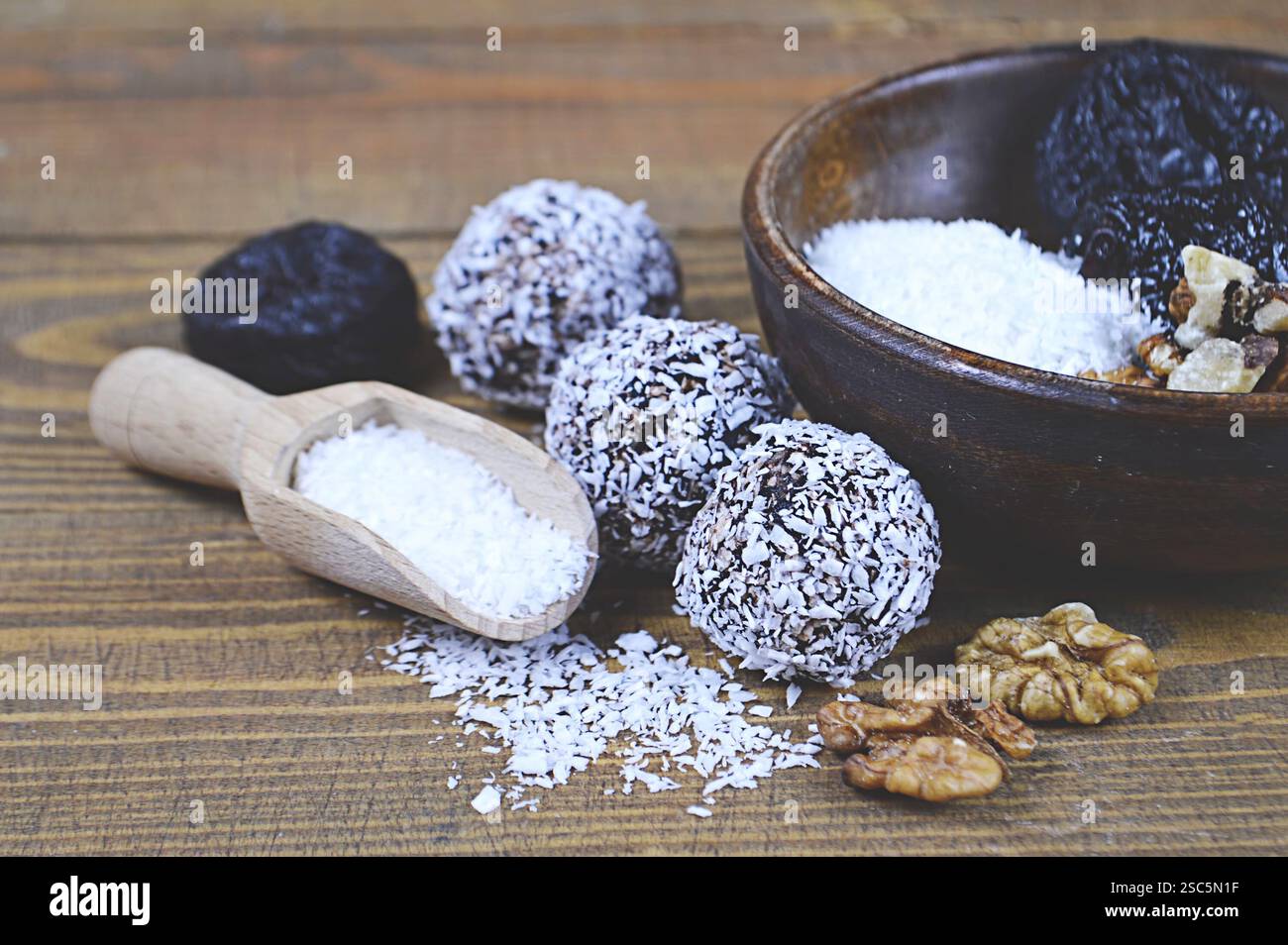 Dried plum balls Stock Photo - Alamy