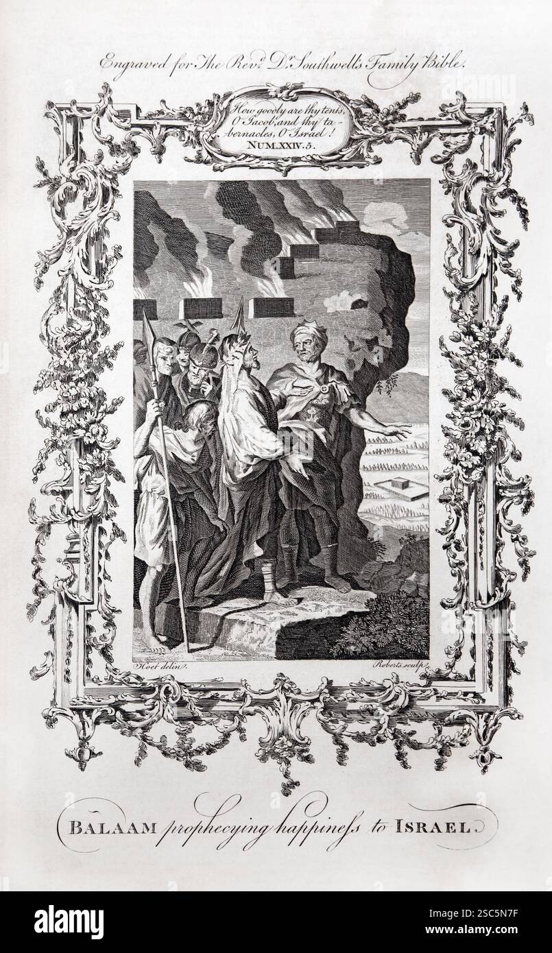 Copper-plate Engraving of Balaam prophecying happiness to Israel from ...