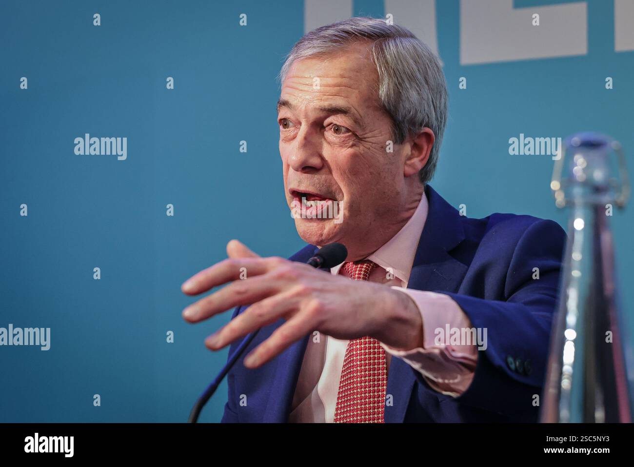 London, UK. 05th Feb, 2025. Nigel Farage, party founder and MP for ...