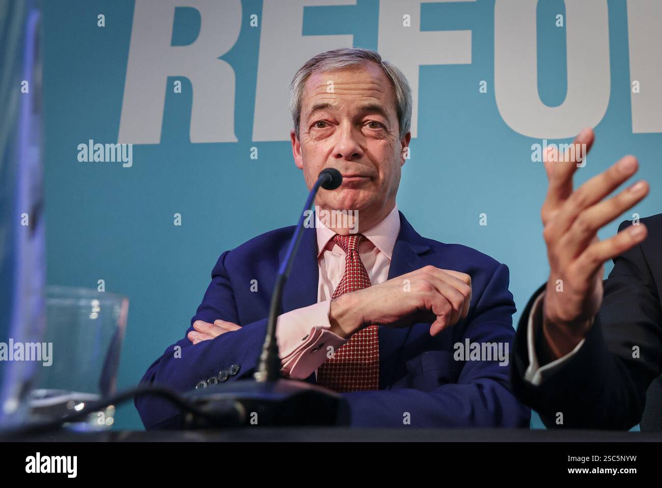 London, UK. 05th Feb, 2025. Nigel Farage, party founder and MP for ...