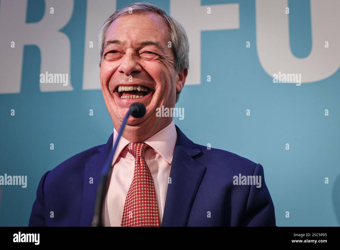 London, UK. 05th Feb, 2025. Nigel Farage, party founder and MP for ...