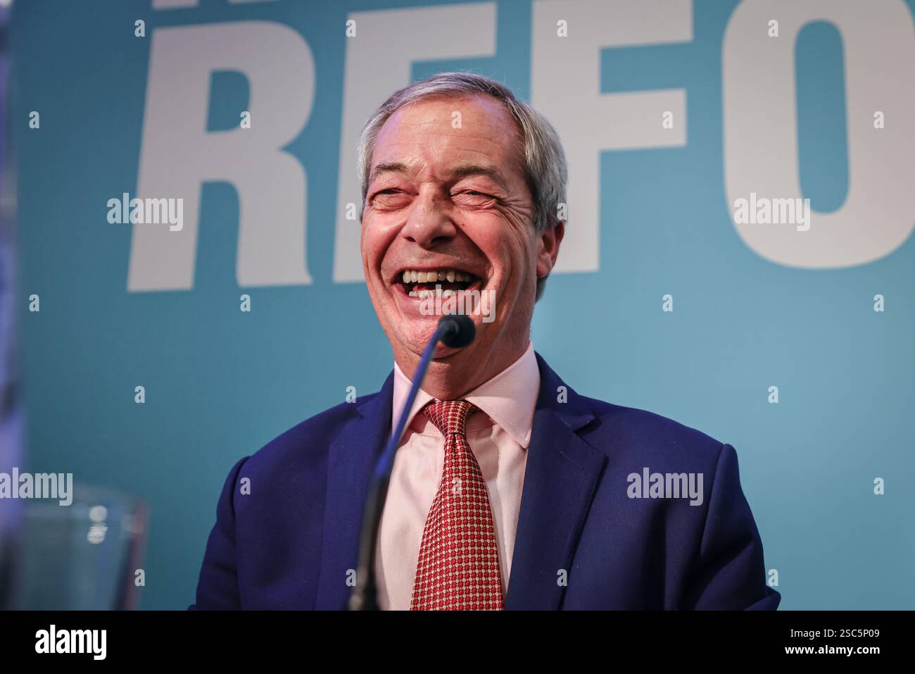 London, UK. 05th Feb, 2025. Nigel Farage, party founder and MP for ...