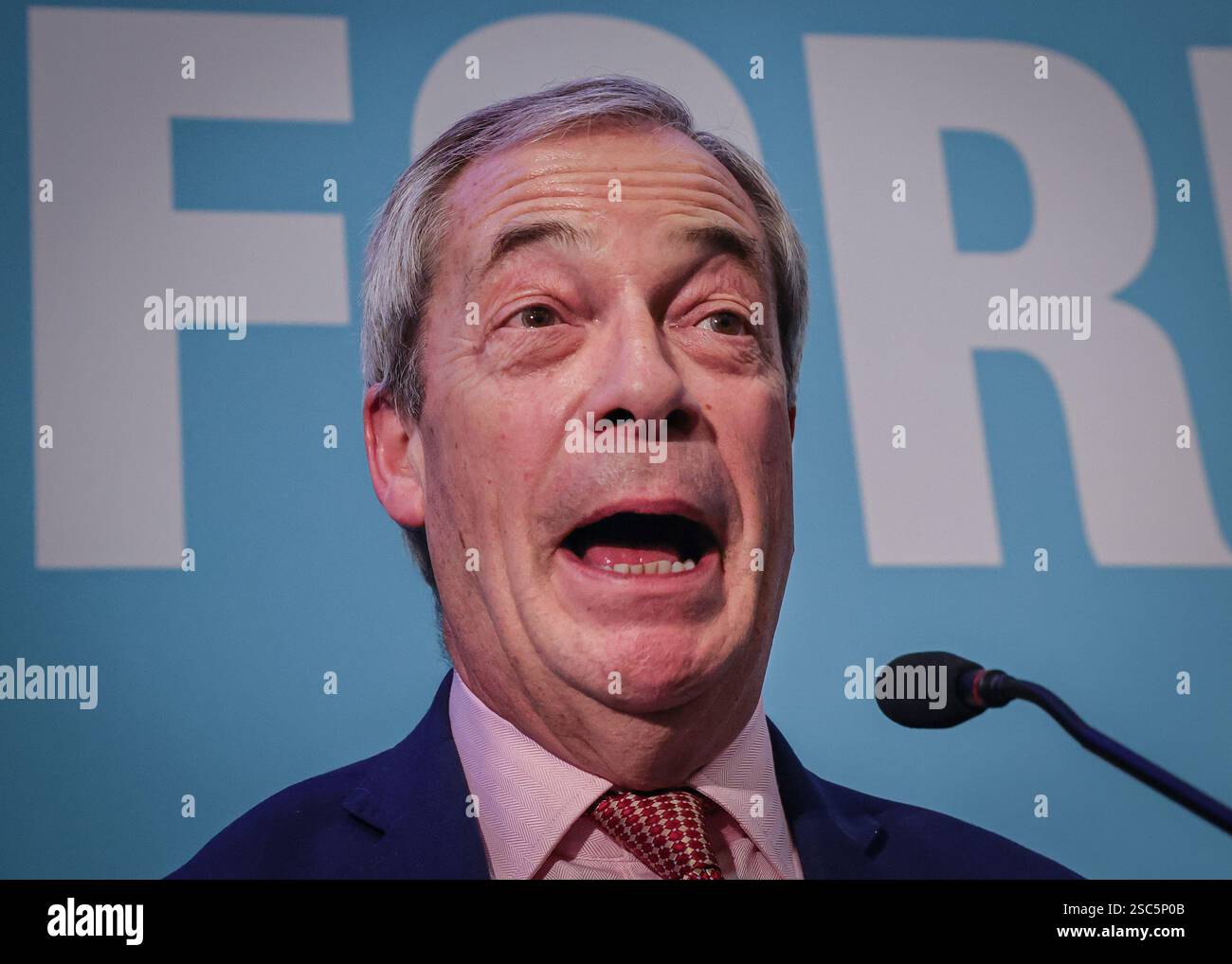 London, UK. 05th Feb, 2025. Nigel Farage, party founder and MP for ...