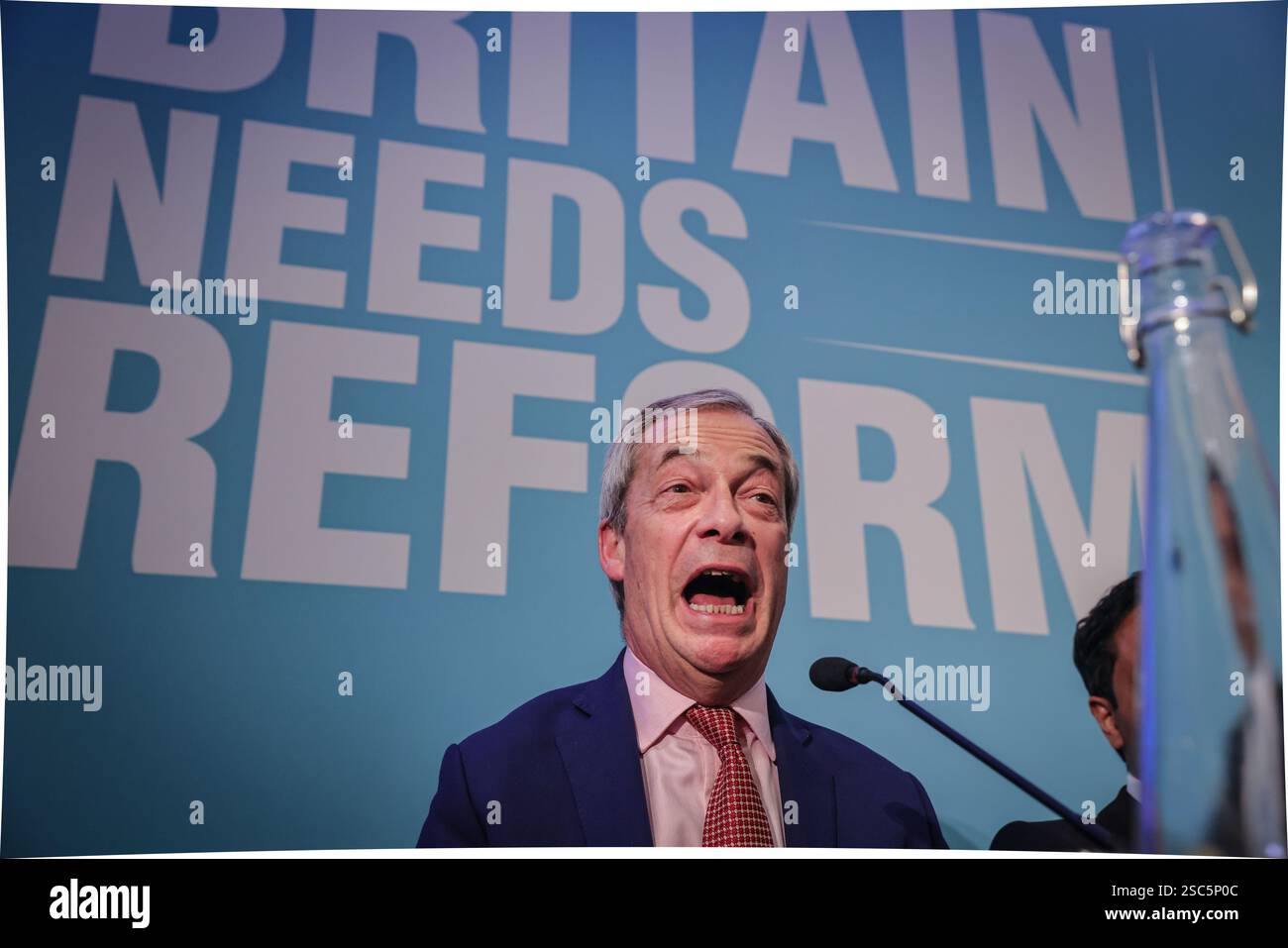 London, UK. 05th Feb, 2025. Nigel Farage, party founder and MP for ...
