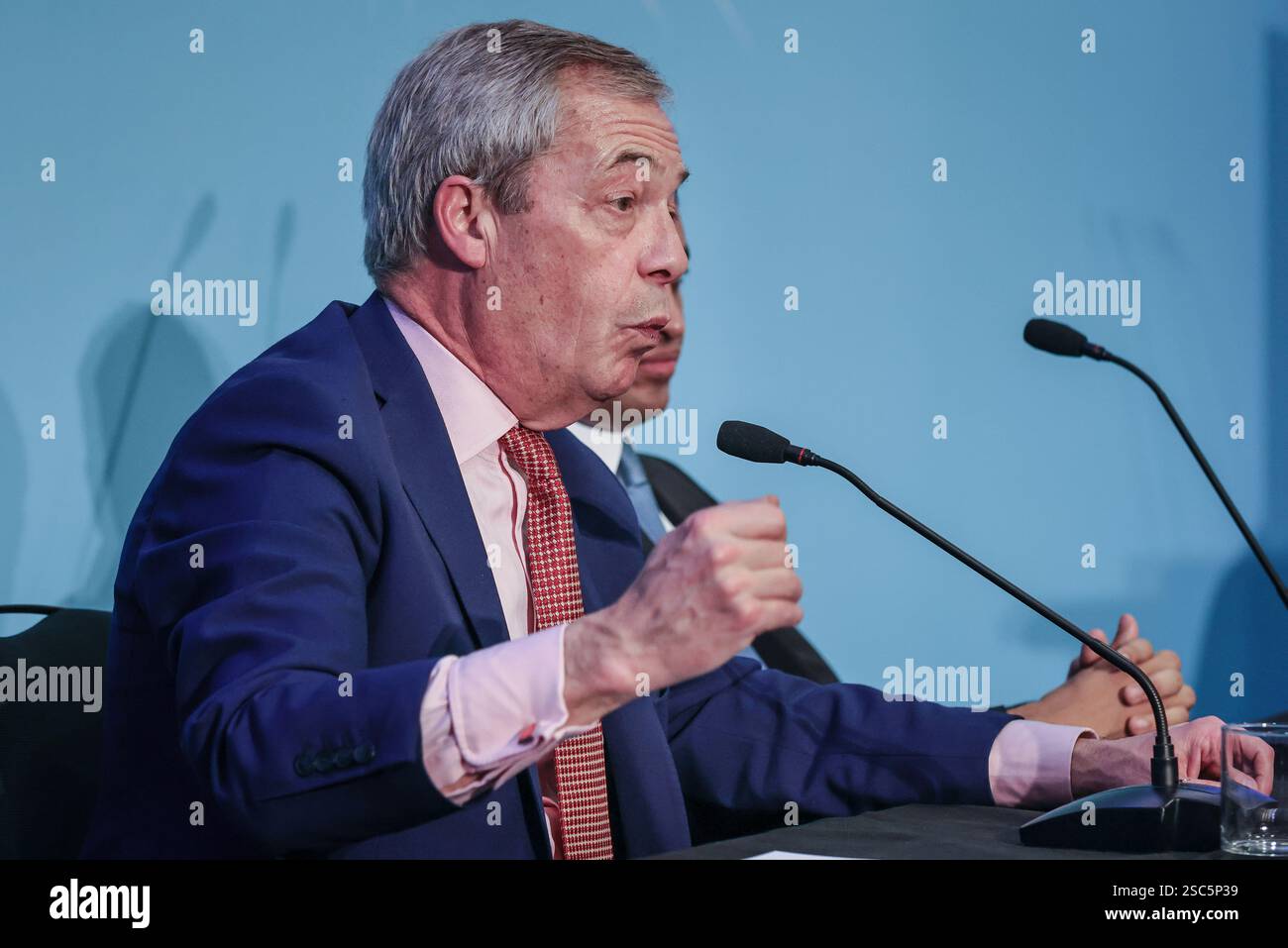 London, UK. 05th Feb, 2025. Nigel Farage, party founder and MP for ...