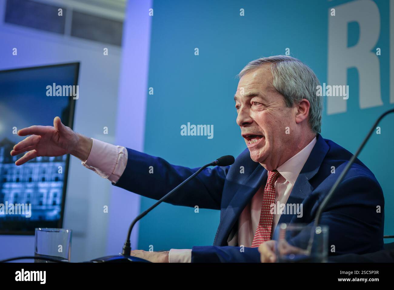 London, UK. 05th Feb, 2025. Nigel Farage, party founder and MP for ...