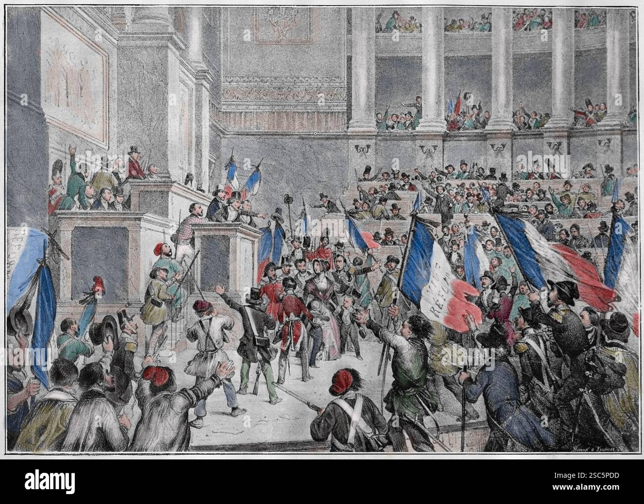 France. Paris. 1848 Revolution. Last session of the chamber ...