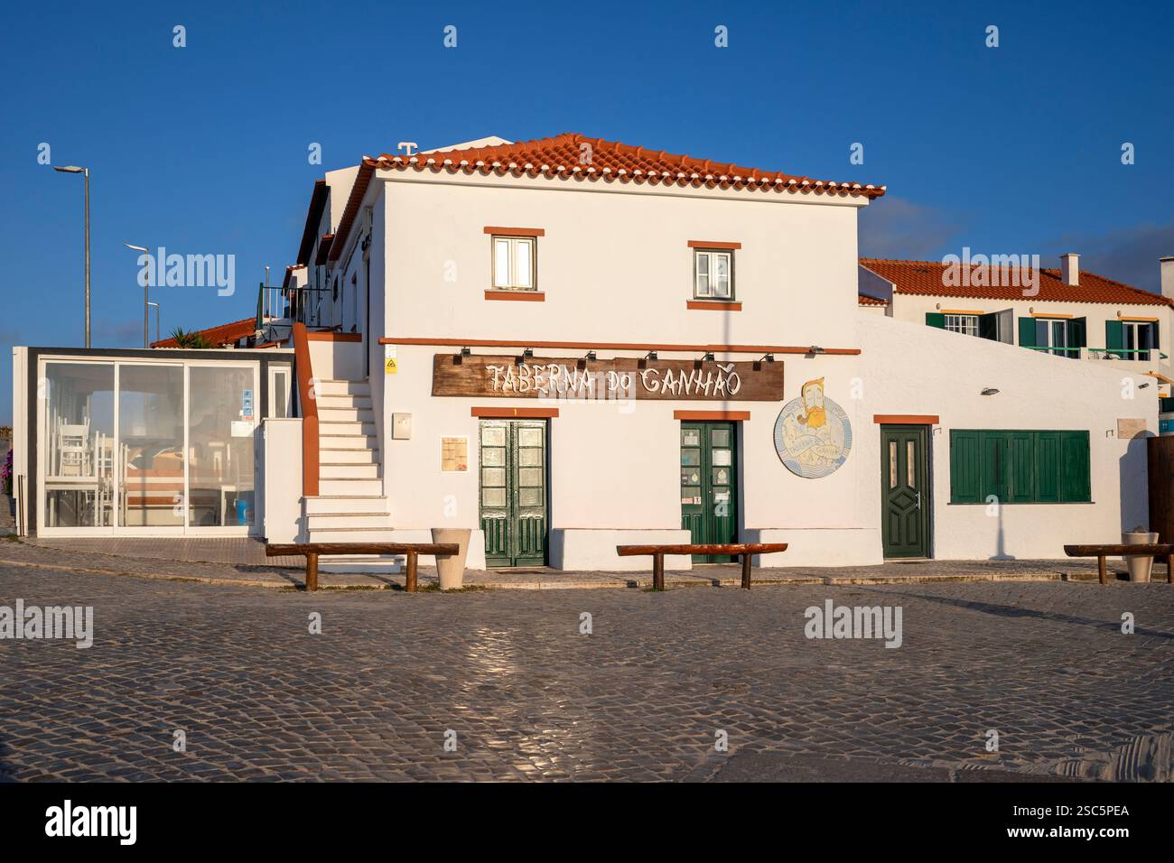 Portugal, Oeste Region, Baleal, The 'Taberna do Ganhao' Bar at the ...