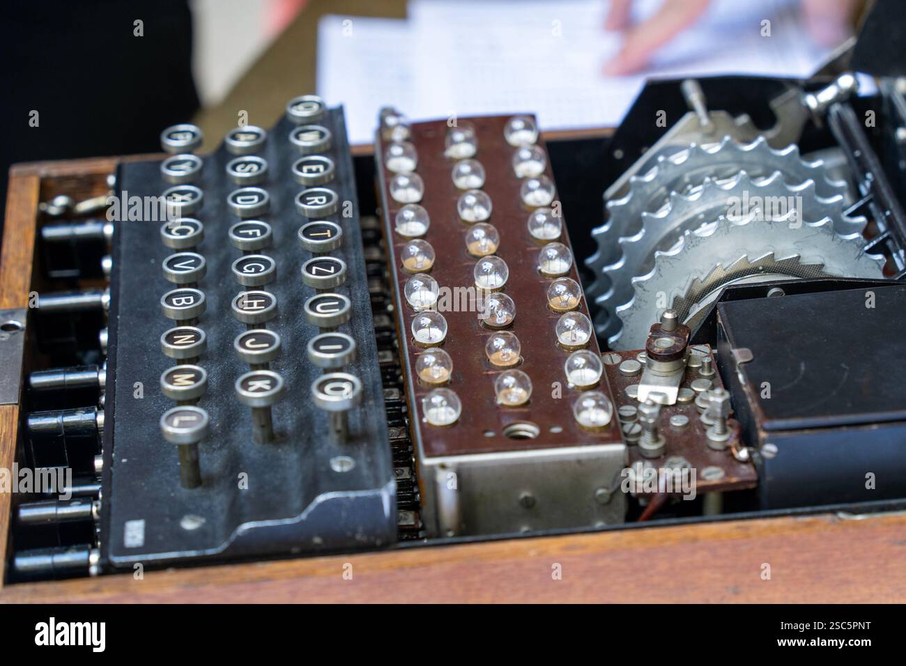 German Enigma machine encryption device from World War II Stock Photo ...
