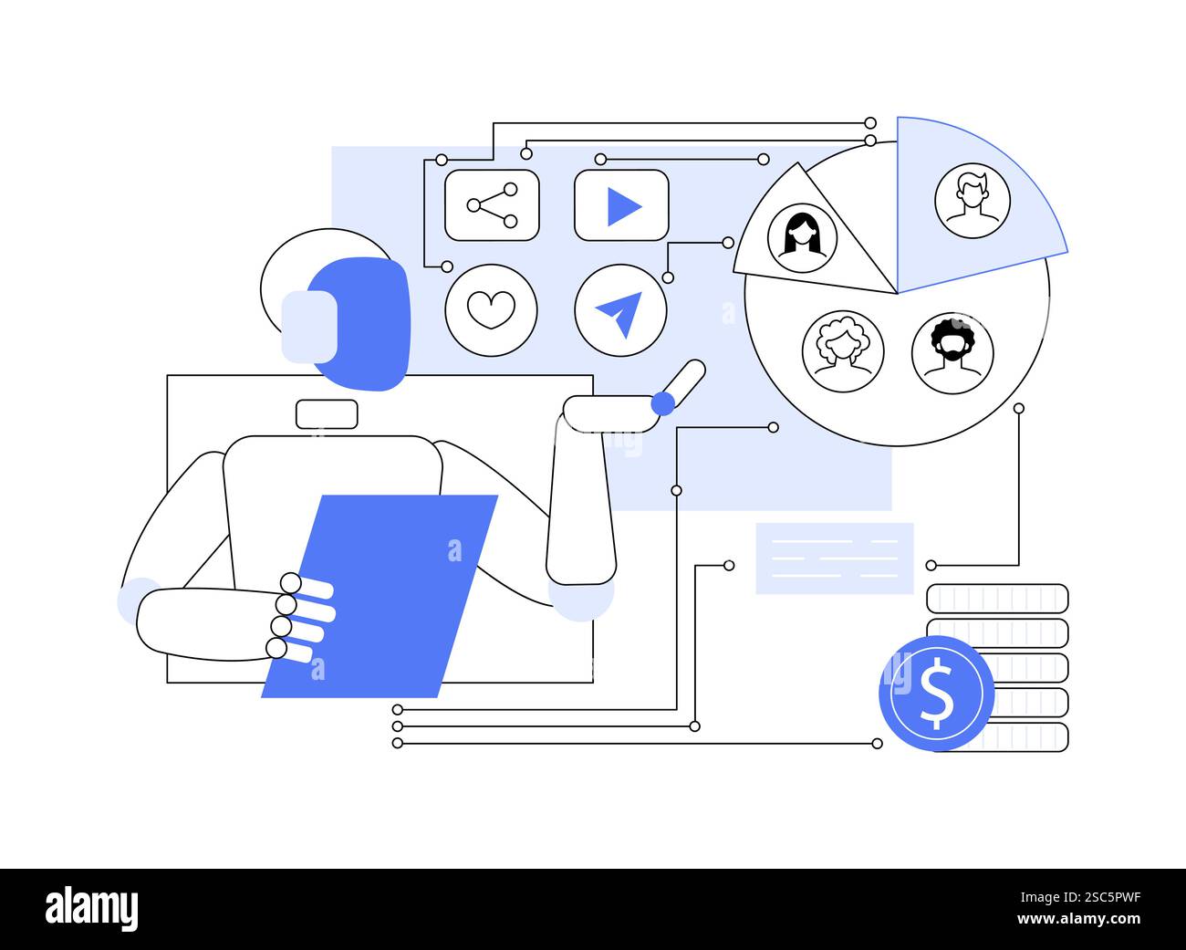 AI-Driven Content Personalization abstract concept vector illustration ...