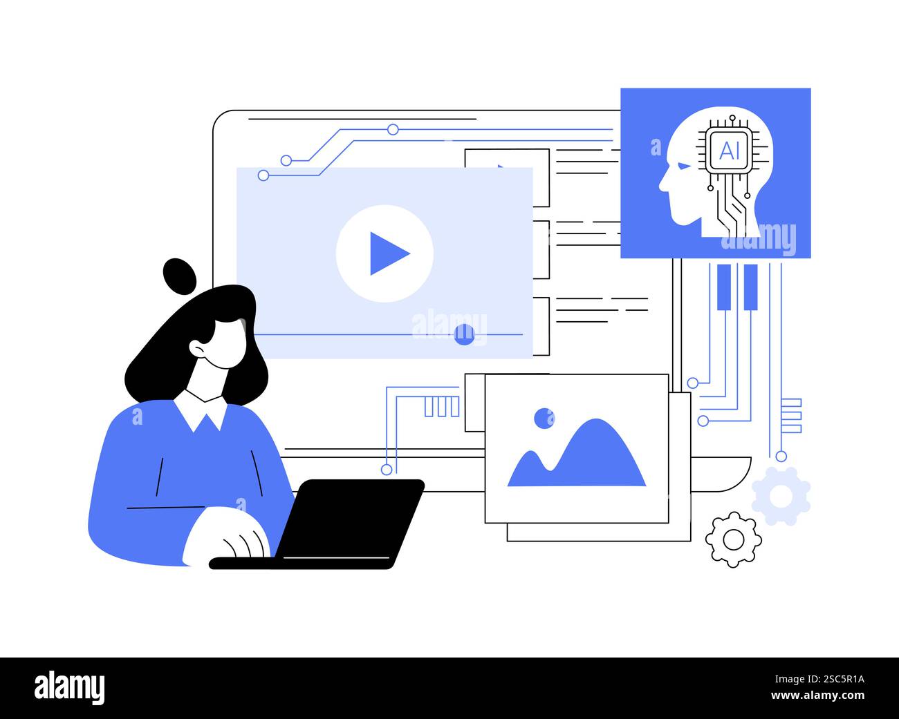 AI-Powered Visual Content Creation abstract concept vector illustration Stock Vector Image & Art ...