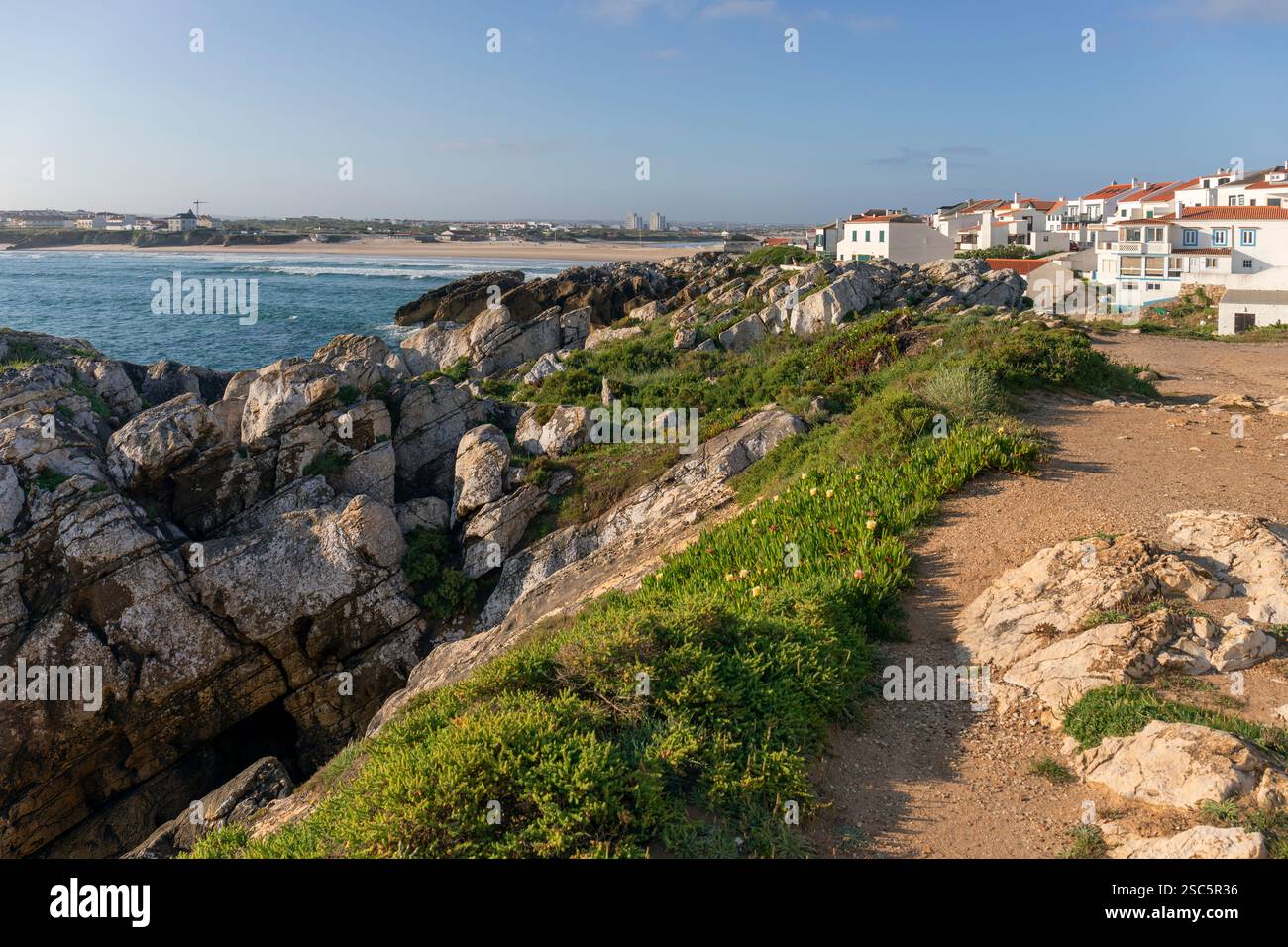 Portugal, Oeste Region, Baleal Island, Views of the Houses on the ...