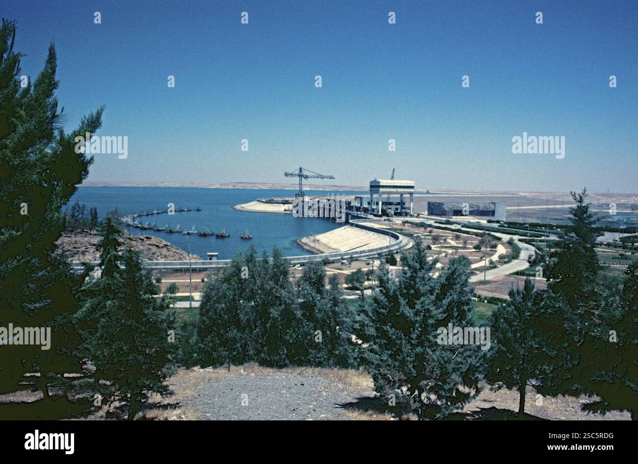 Tabqa Dam, Lake Assad, power station, Ath Thaura, ar-Raqqa governorate ...