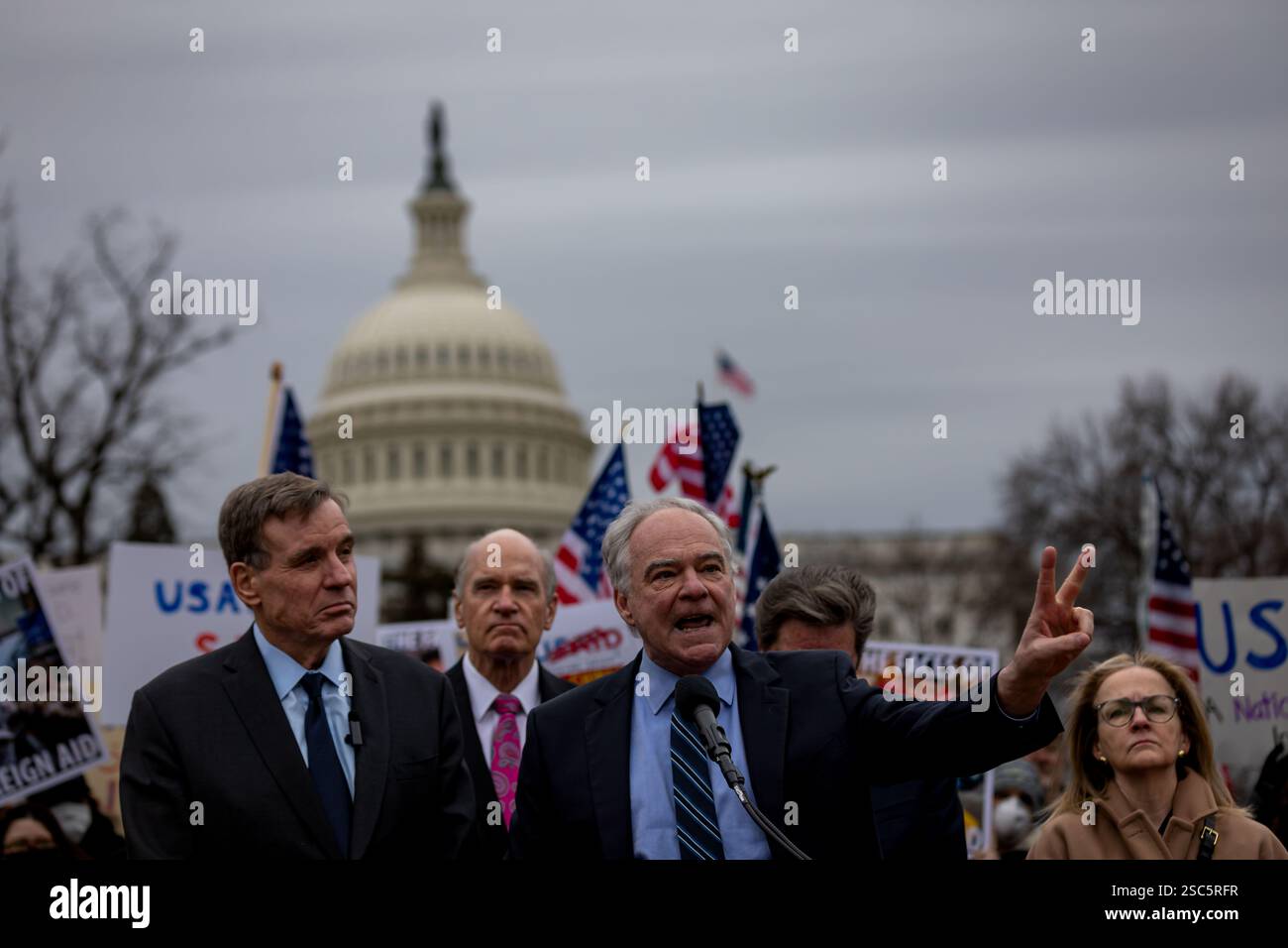 WASHINGTON, DC - FEBRUARY ?5: ?Sen. Tim Kaine (D-VA) speaks at the ...
