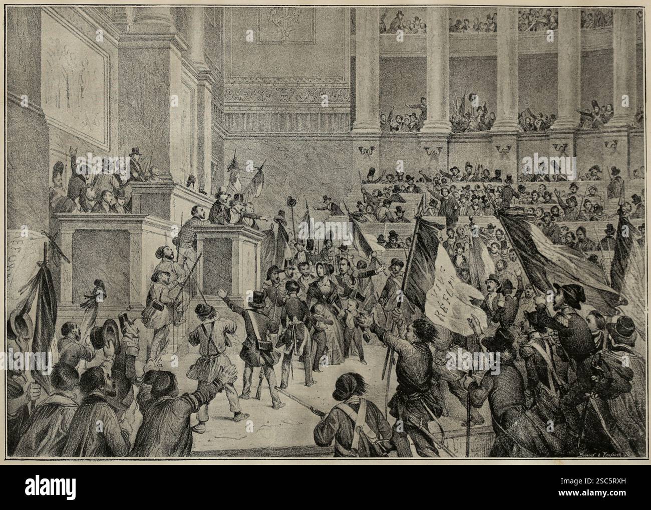 France. Paris. 1848 Revolution. Last session of the chamber ...