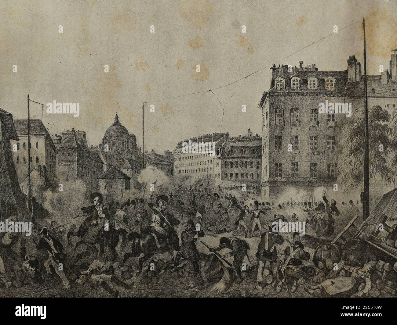 Combats. La Bastilla Square. July 28 ,1830. Paris. Frances. 1830 ...