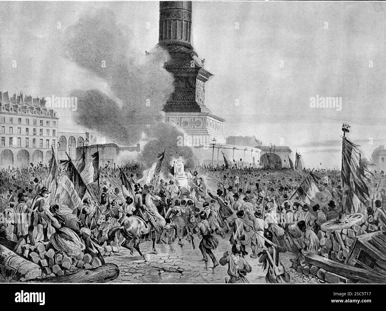 France. Paris. 1848 Revolution. February 25. The burning of the throne ...