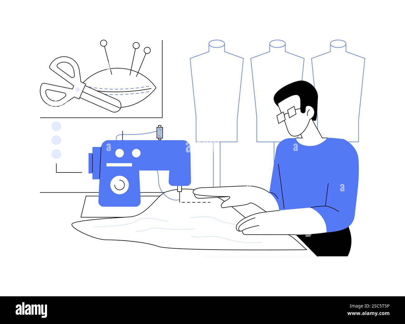 Sewing isolated cartoon vector illustrations Stock Vector Image & Art ...