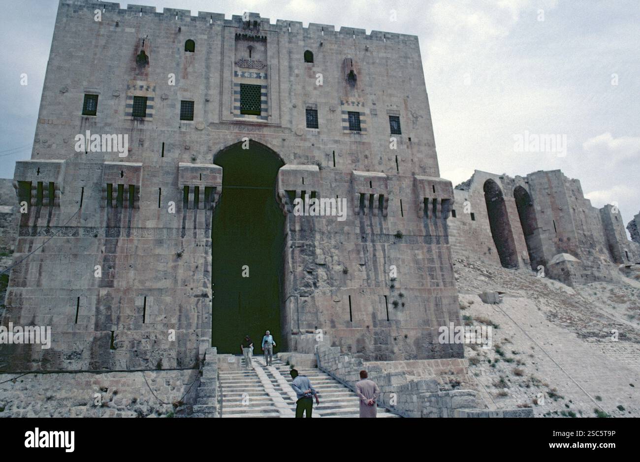 Entrance gate from the 13th century, citadel, Aleppo, Syria, May 1987 ...