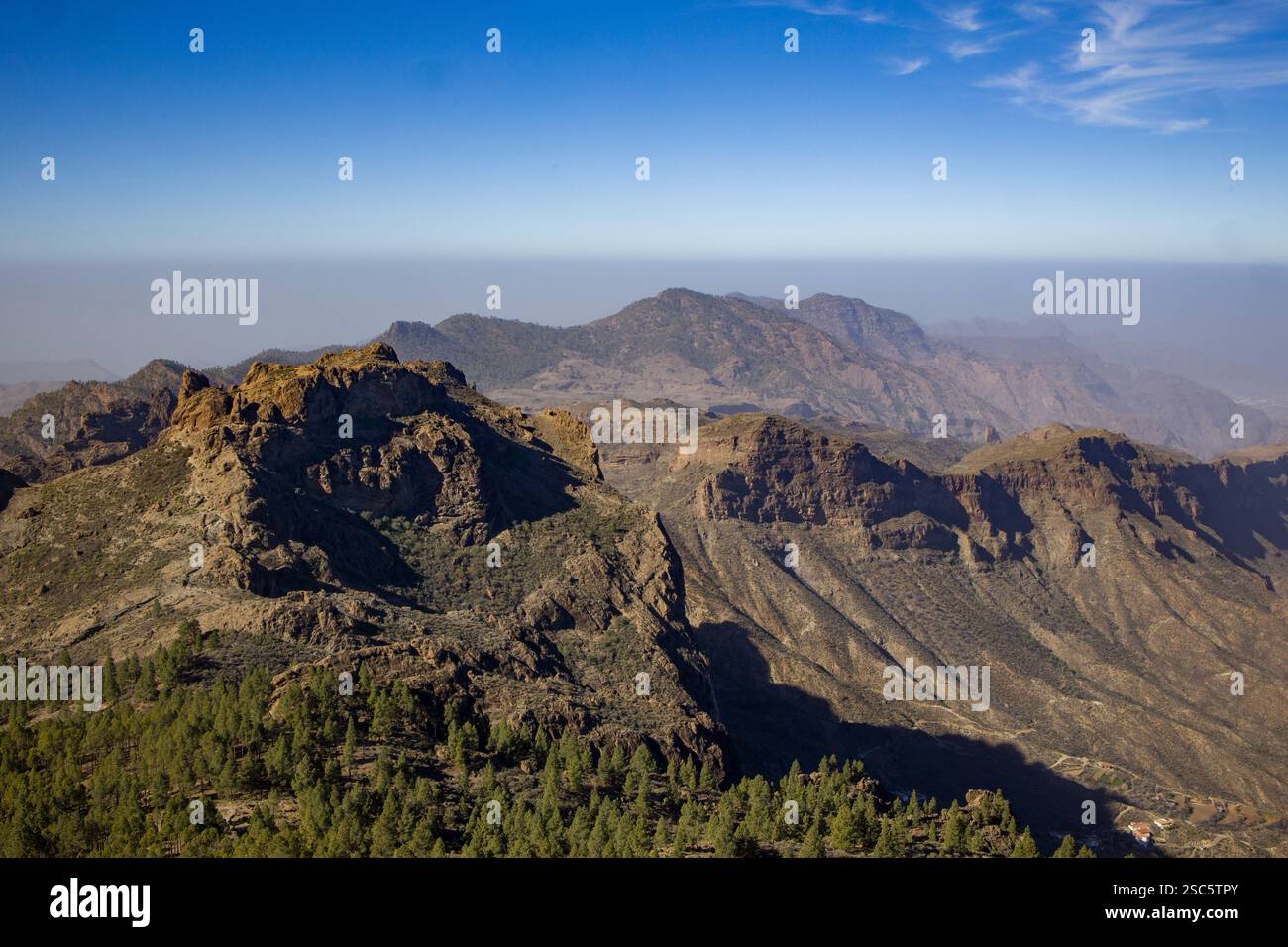 Roque Nublo, an iconic rock formation in Gran Canaria. Dramatic ...