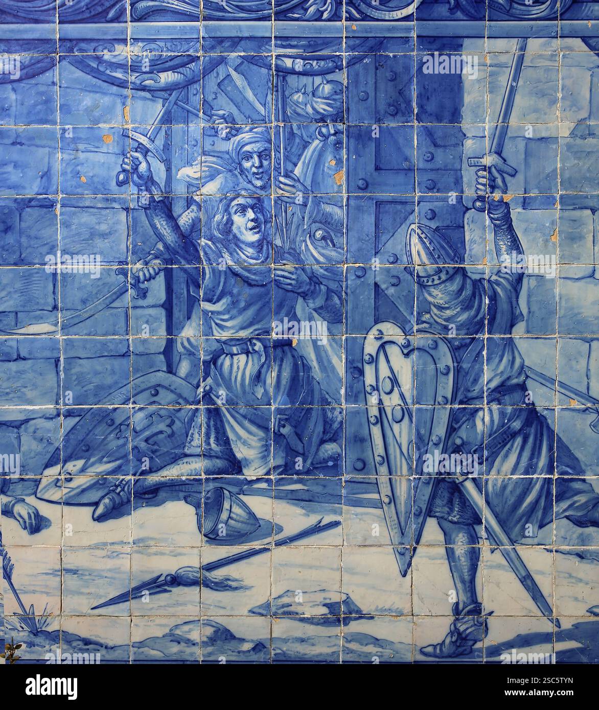 Reconquist. Siege of Lisbon by Christians troops. Scene of the ...