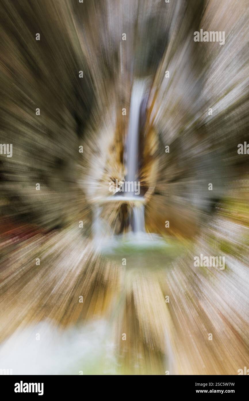 Waterfall with zoom effect Heckenbach waterfall, The dripping eye of ...