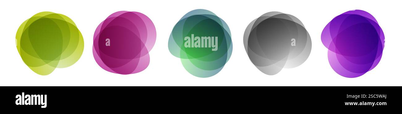 Colorful overlapping circles pattern. Abstract design with vibrant overlapping circles on white ...