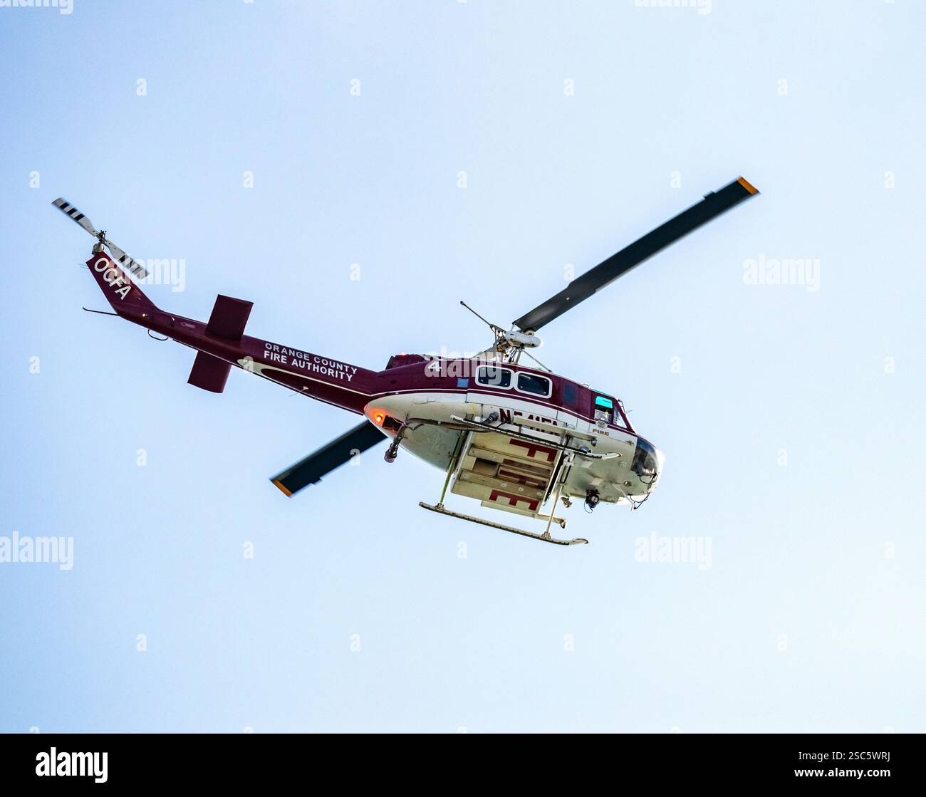Orange County Fire Authority helicopter, Huntington Beach, CA USA ...