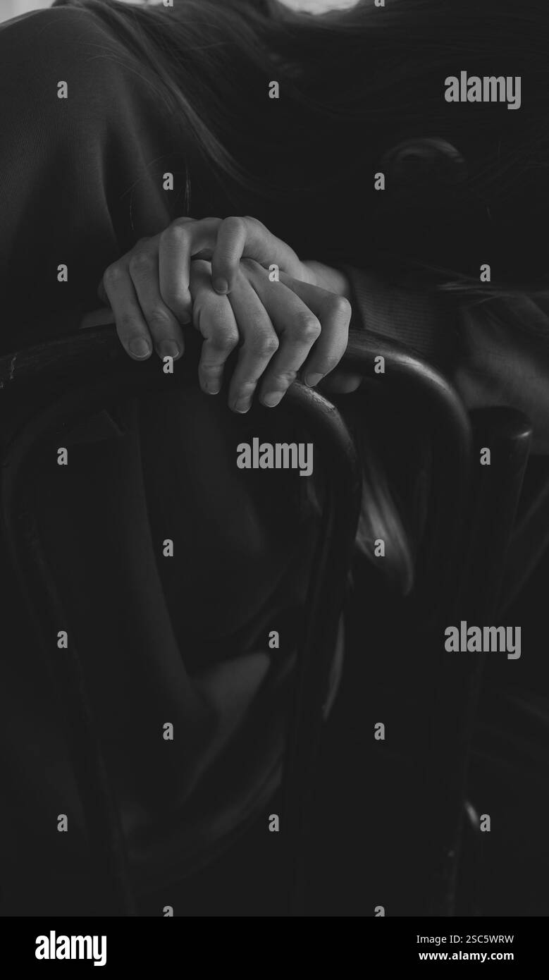 Resting hands on soft Black and White Stock Photos & Images - Alamy