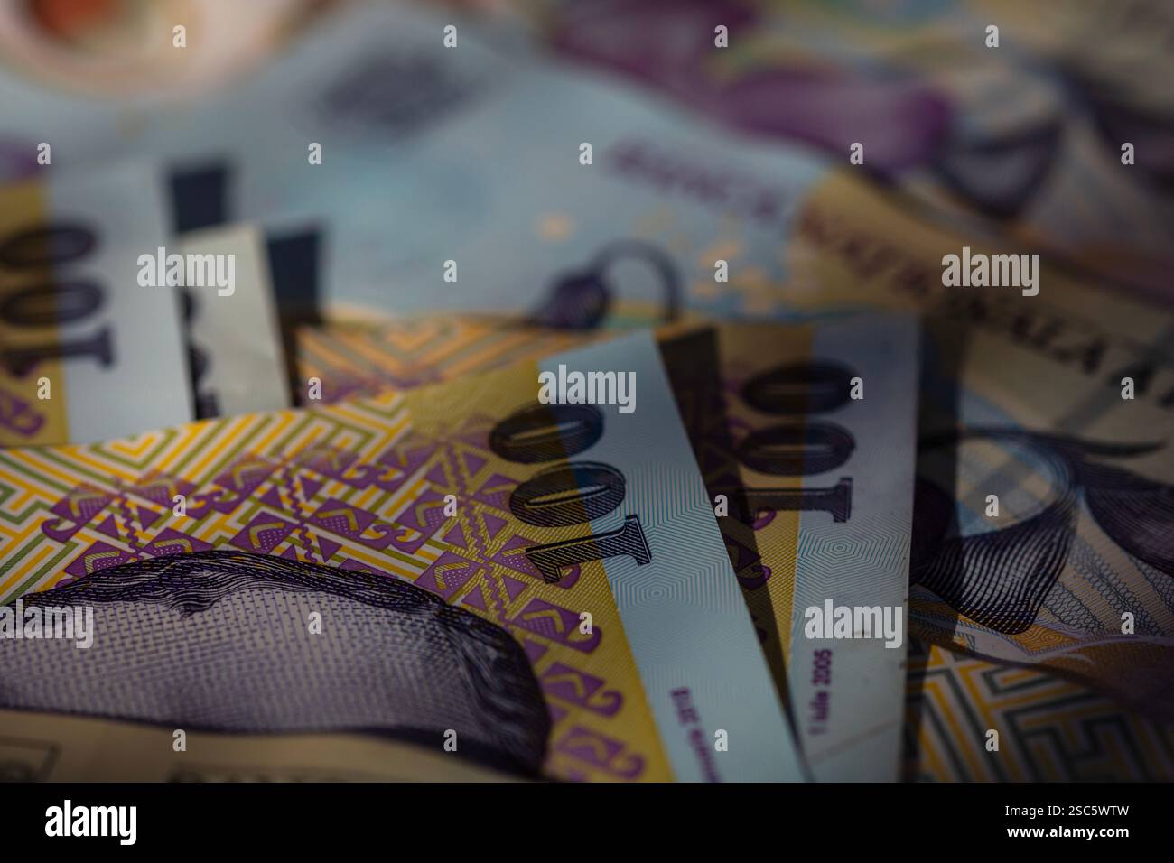 Romanian LEI Currency Banknote. RON Money Currency Stock Photo - Alamy