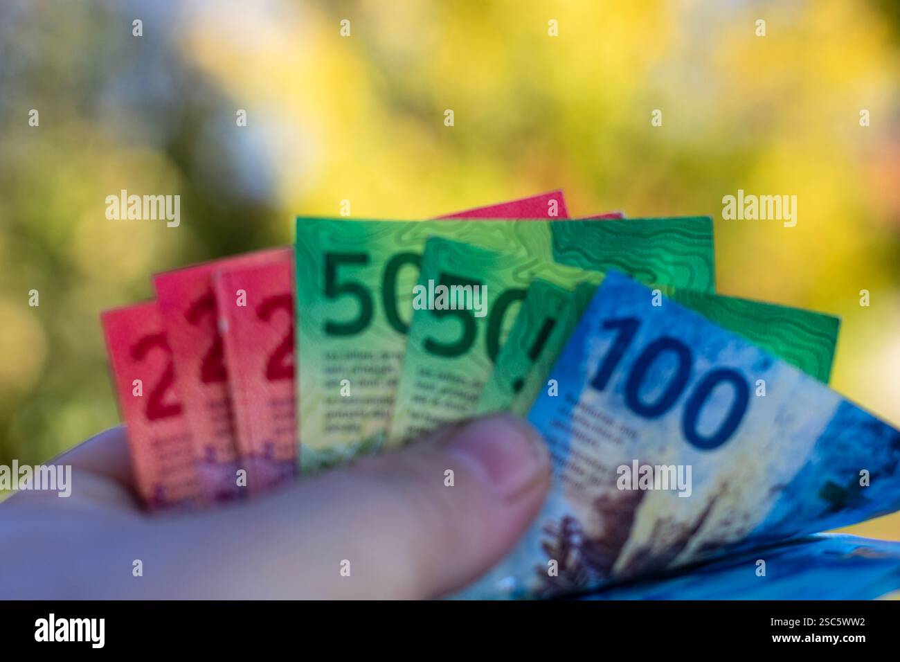 Swiss franc Currency Banknote. CHF Money Currency Stock Photo - Alamy