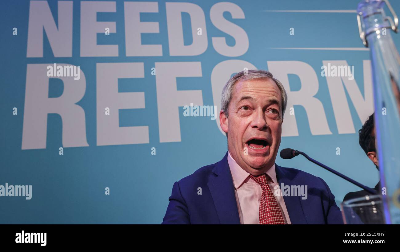 London, UK. 05th Feb, 2025. Nigel Farage, party founder and MP for ...