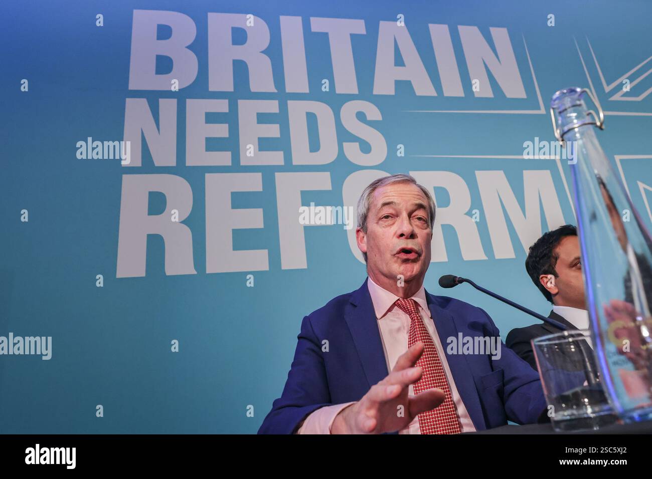London, UK. 05th Feb, 2025. Nigel Farage, party founder and MP for ...