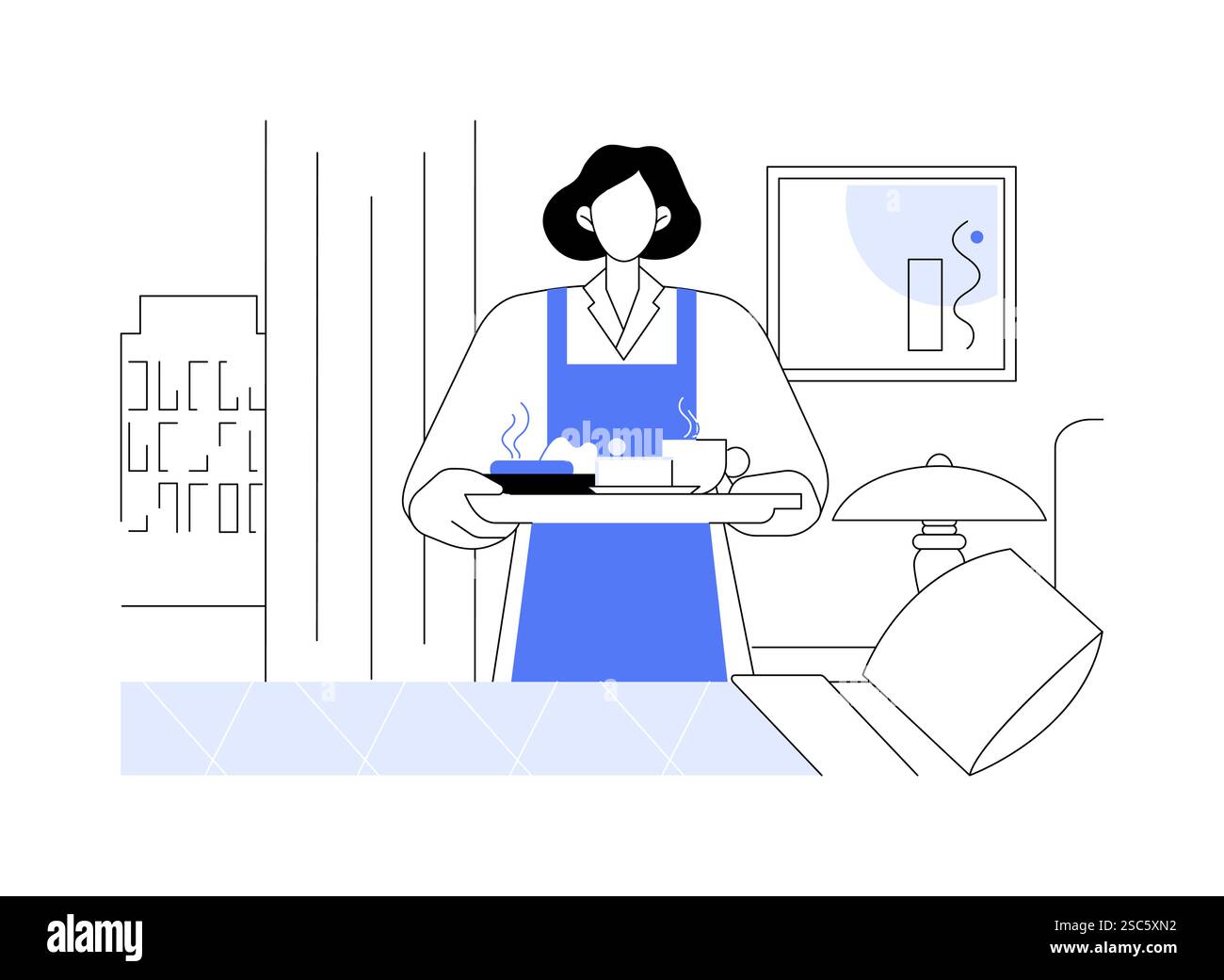 Room service isolated cartoon vector illustrations Stock Vector Image ...