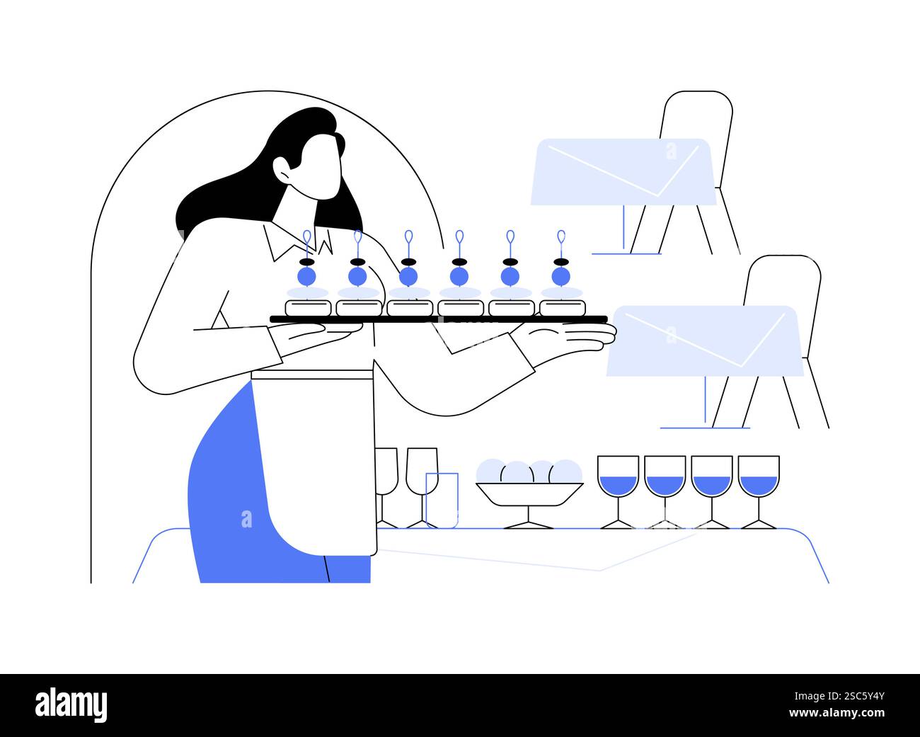 Banquet service isolated cartoon vector illustrations Stock Vector ...