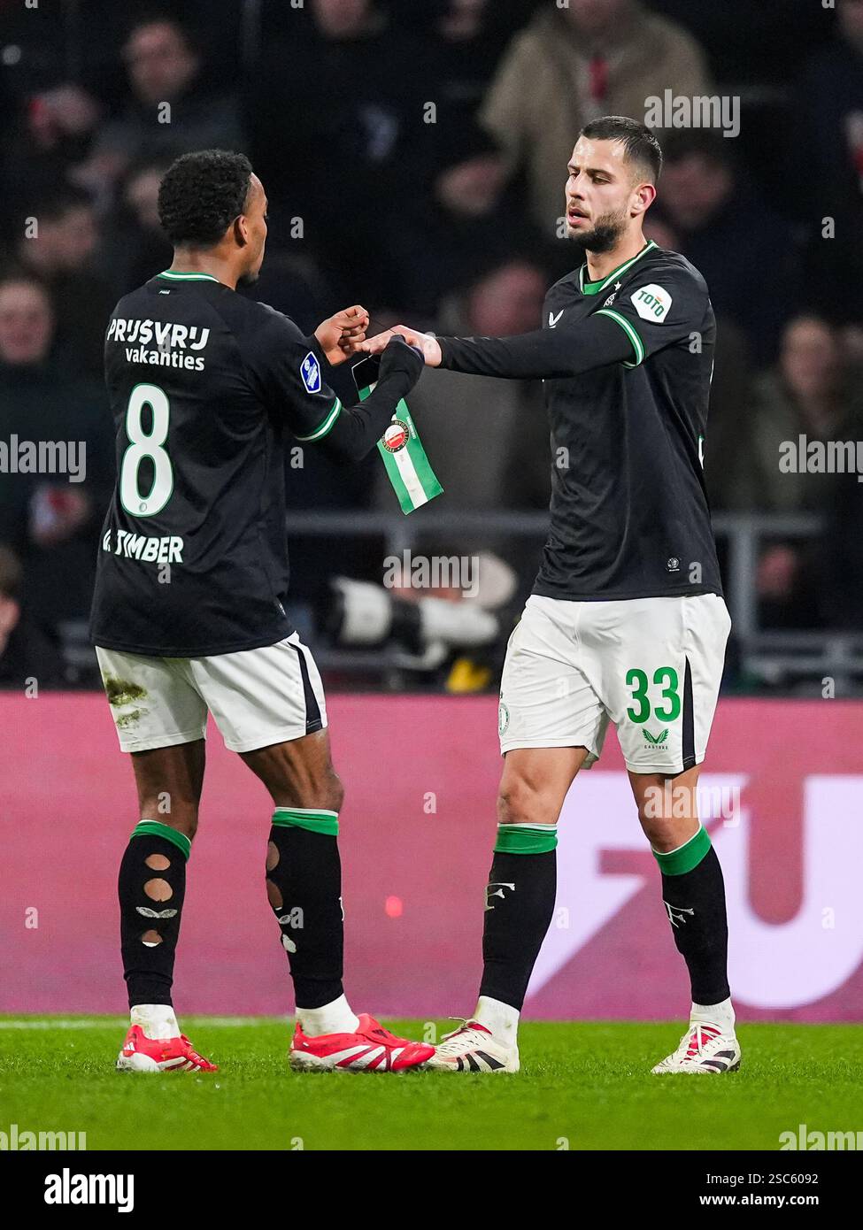 Eindhoven, The Netherlands. 05th Feb, 2025. Eindhoven - Quinten Timber of Feyenoord, David ...