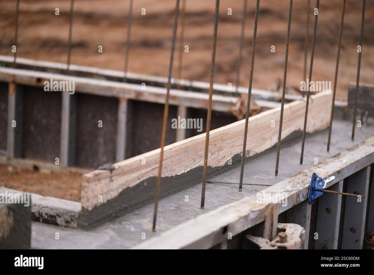 Construction of pile-grillage foundation. Monolithic foundation with ...