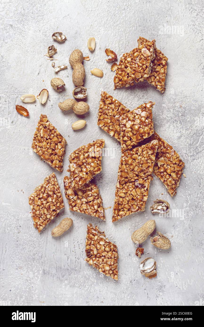 Kozinaki with peanuts, dessert, gozinaki, traditional Georgian cuisine ...