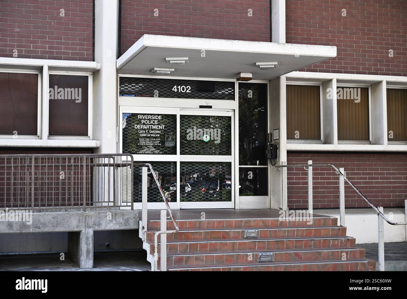 RIVERSIDE, CALIFORNIA - 2 FEB 2025: Main entrance to the Riverside ...