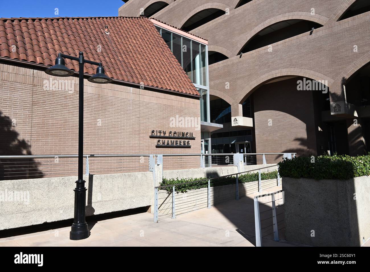 RIVERSIDE, CALIFORNIA - 2 FEB 2025: The Riverside City Council Chamber ...