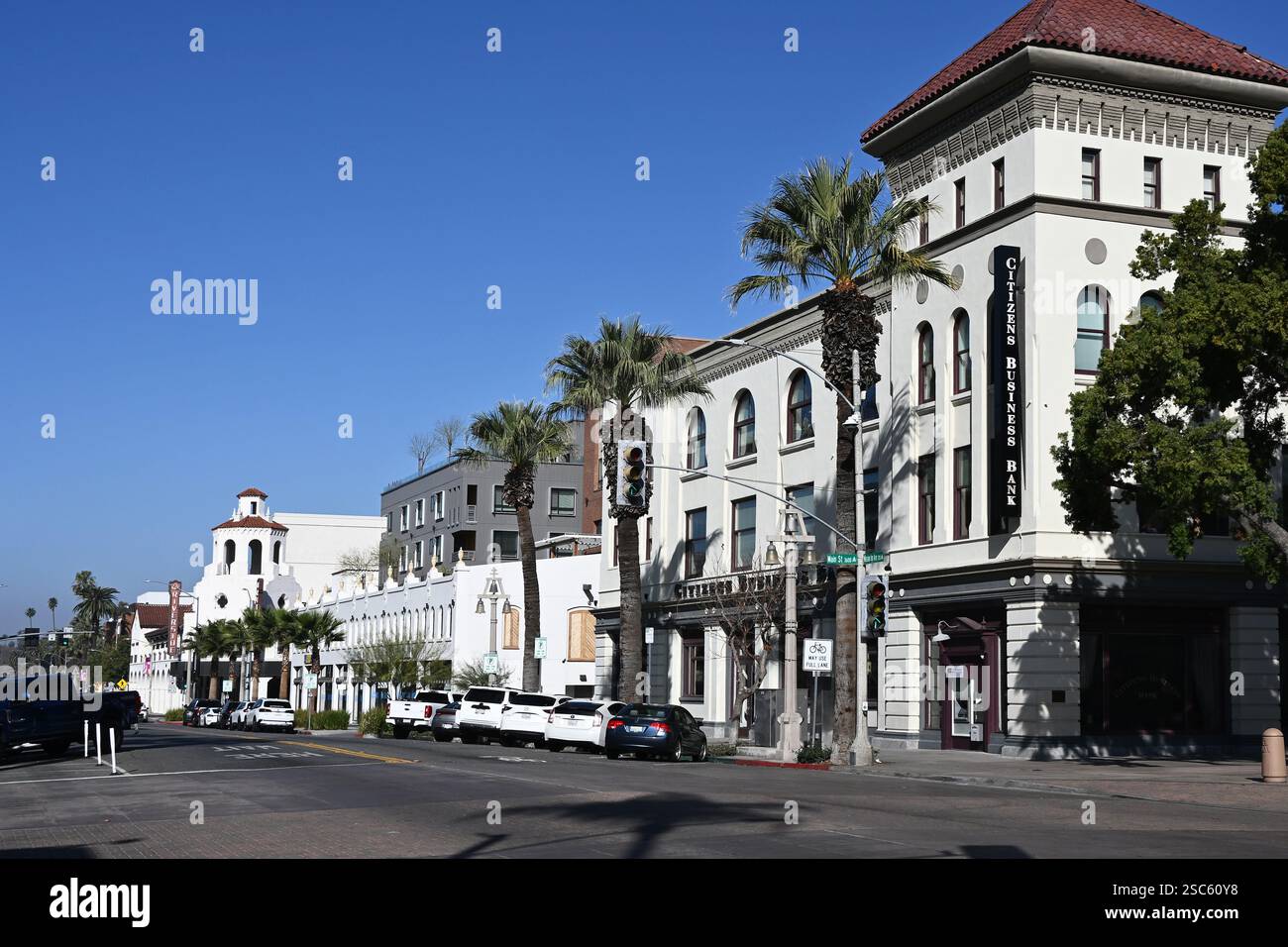 RIVERSIDE, CALIFORNIA - 2 FEB 2025: Looking up Mission Inn Avenue in ...