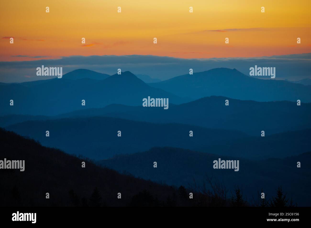 Sunset at Grayson Highlands State Park Stock Photo - Alamy