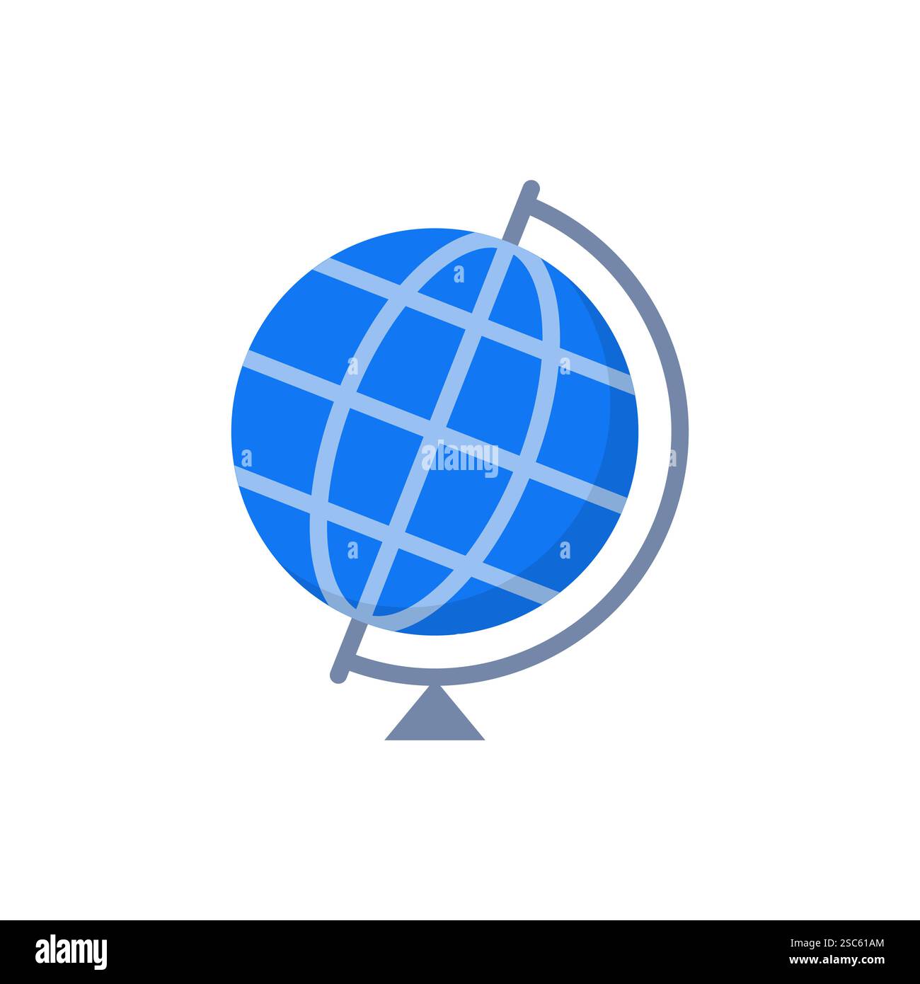 Minimalist Blue Globe Icon Global Geography Education map earth world ...