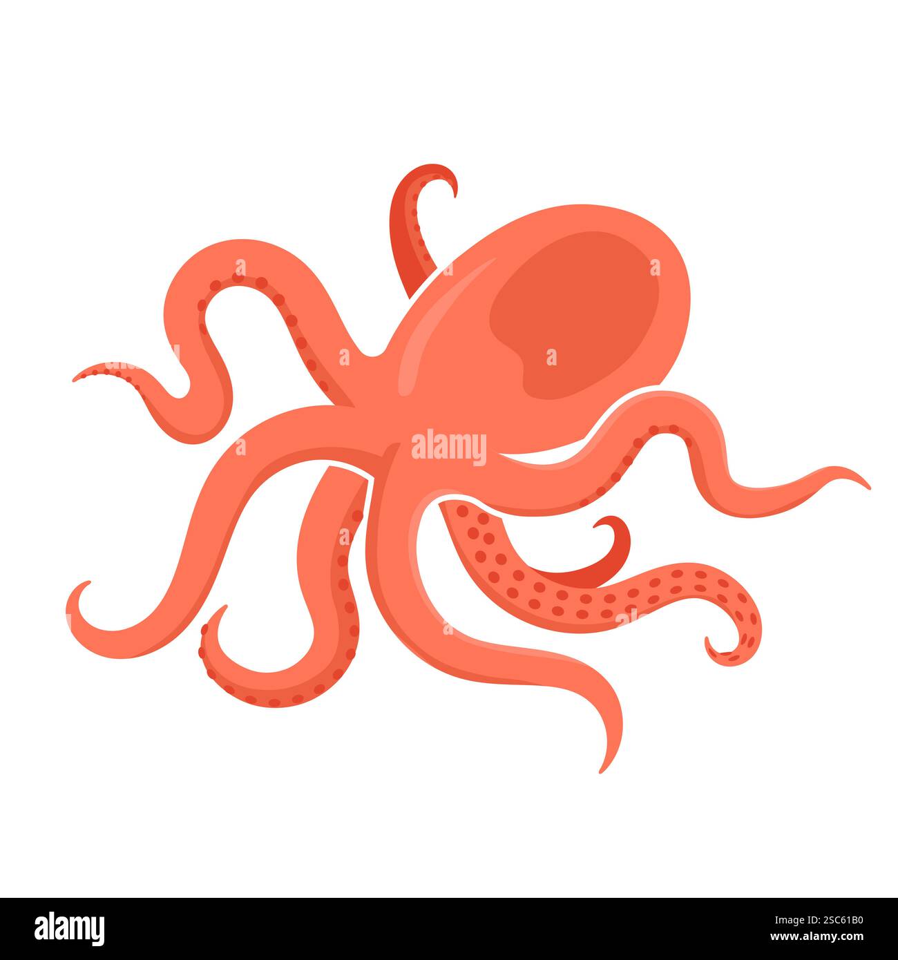 Cartoon octopus tentacles sea marine underwater animal. Ocean animal ...