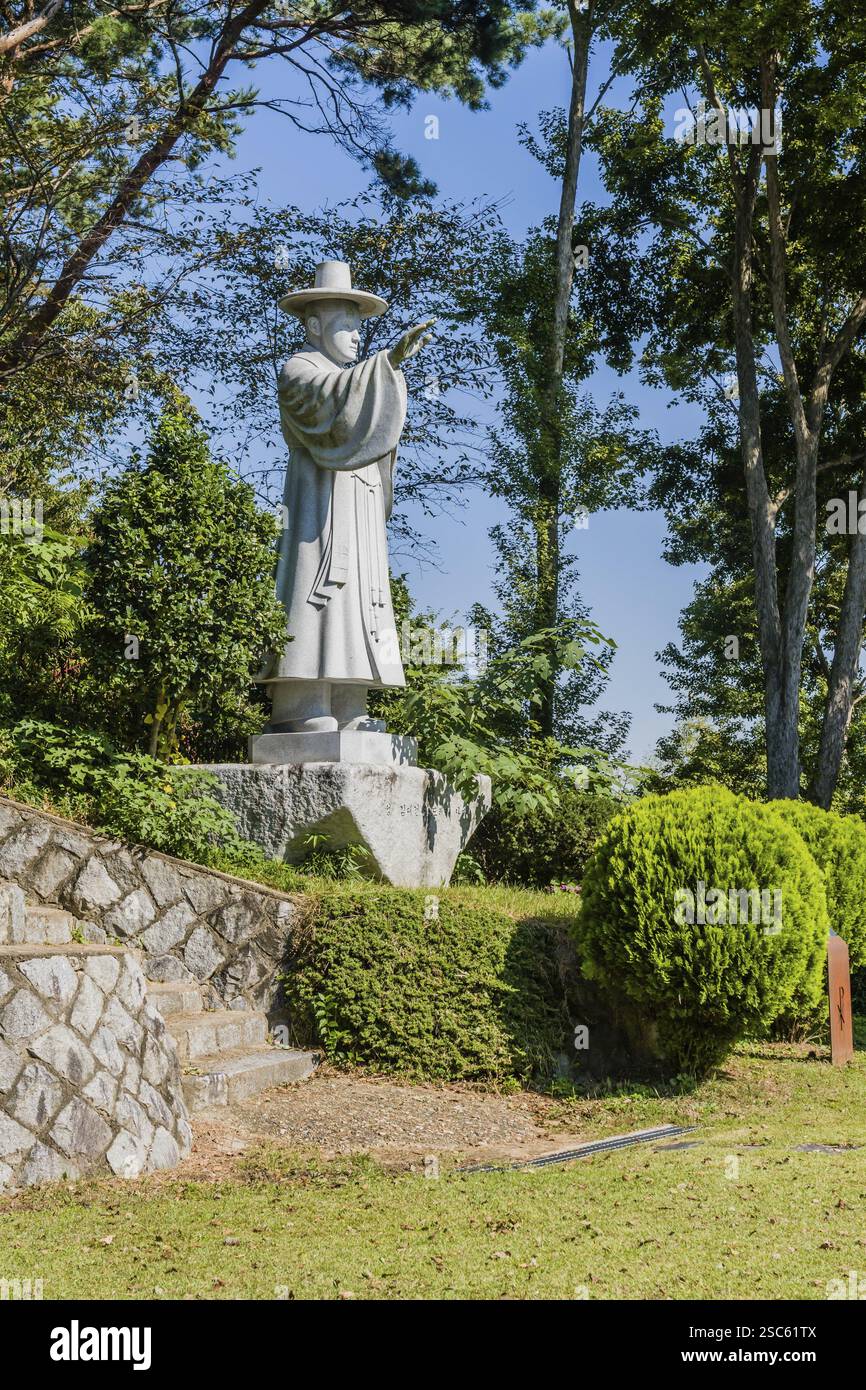 Iksan, South Korea, October 12, 2022: Statue of Father Kim Daegun at ...