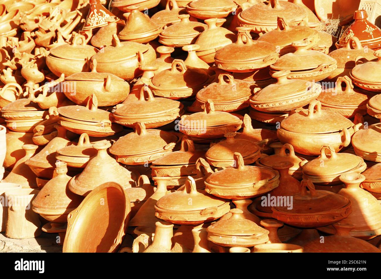 Chefchaouen, Rif Mountains, Morocco, Variety of traditional terracotta ...