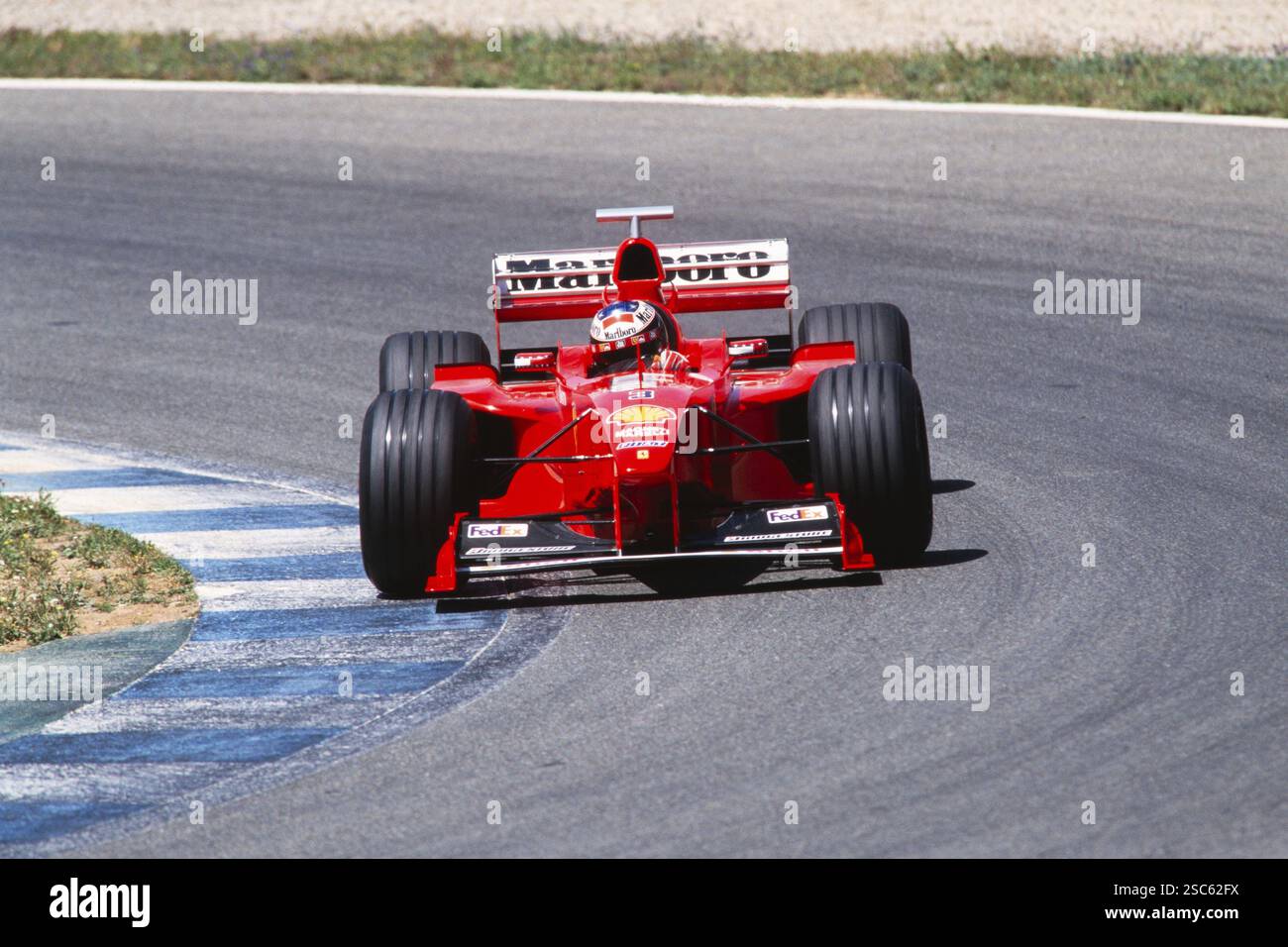 Formula 1 World Champion Michael Schumacher on the track in the Ferrari ...