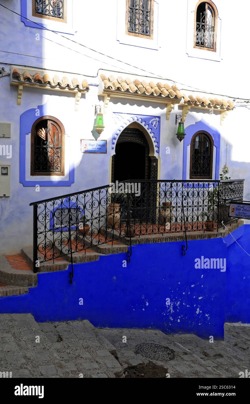 Chefchaouen, Rif Mountains, Morocco, Traditional Moroccan house with ...
